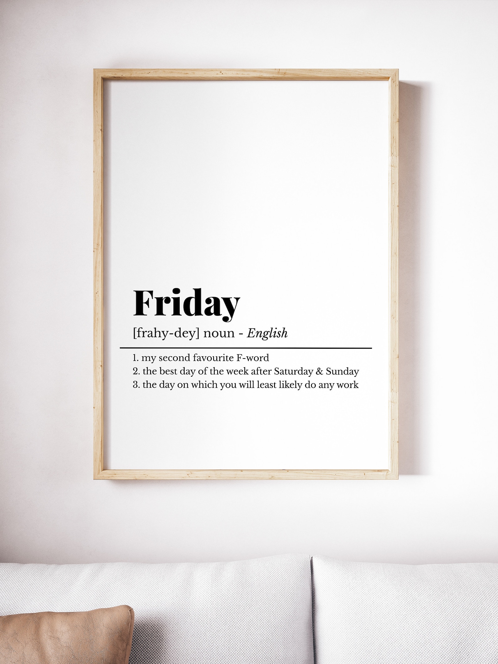 Funny Office Poster, Friday Definition Print, Office Wall Art, Home ...