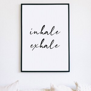 Inhale Exhale Print, Wall Art, Inhale Exhale, Printable Quote, Yoga ...