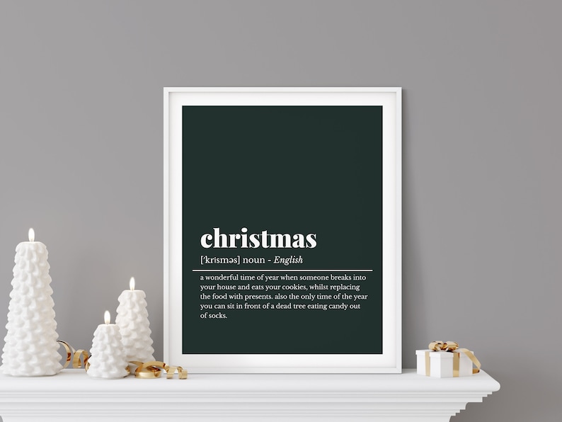 Christmas Definition Printable Christmas Wall Decor Holiday - Etsy