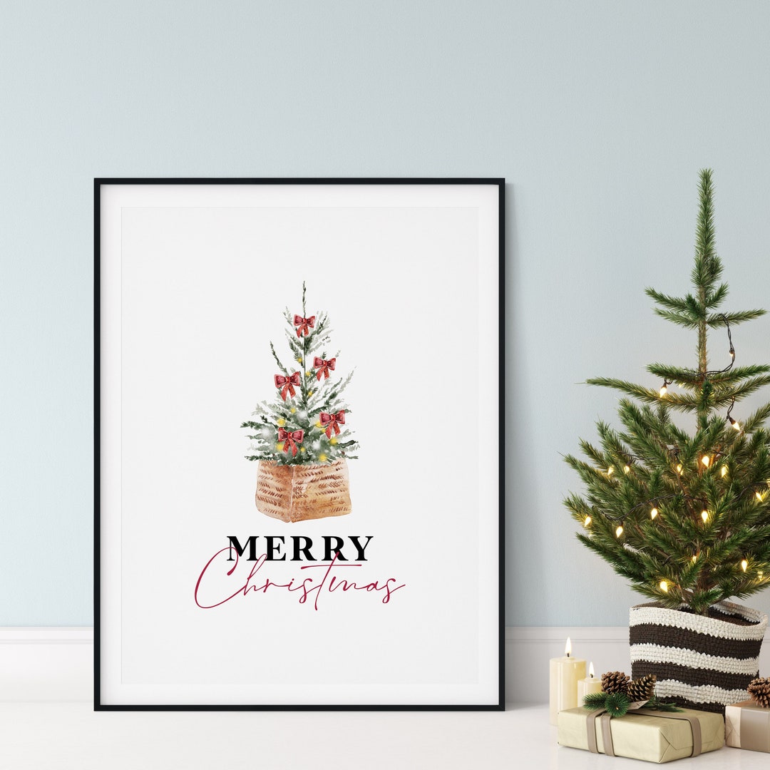 Christmas Prints, Merry Christmas Print, Christmas Printable Wall Art ...