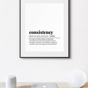 Motivational Poster, Consistency Definition Print, Office Wall Art ...