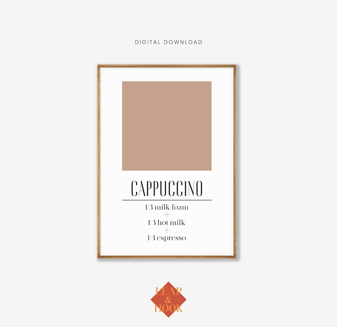 Cappuccino Print, Cappuccino Poster, Coffee Poster, Coffee Bar Art, Bar ...