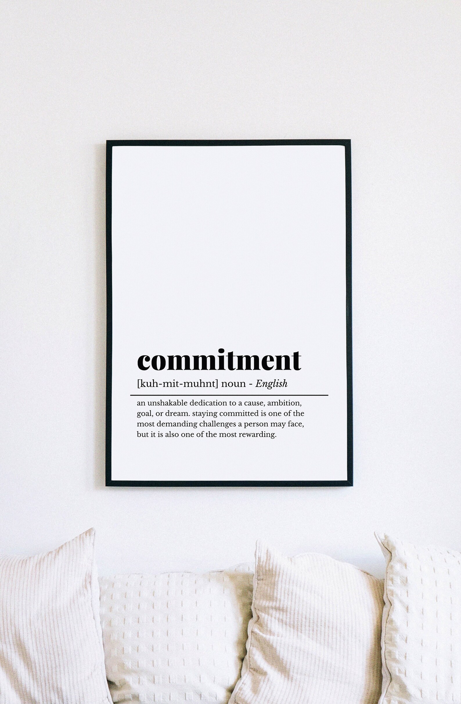 Commitment Definition Print Office Wall Art Printable Wall - Etsy