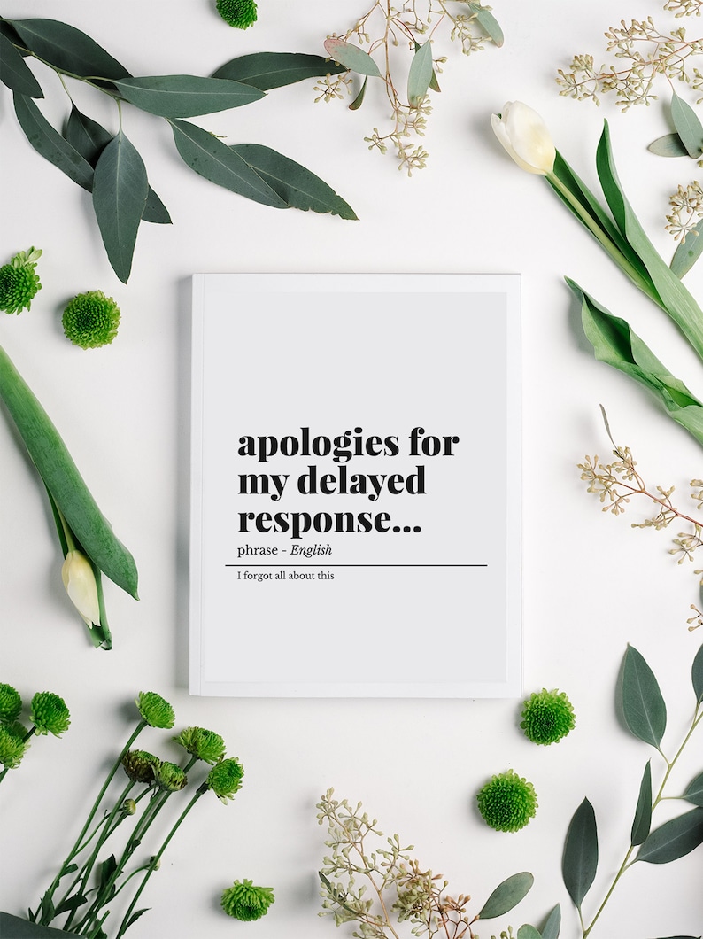 Funny Home Office Poster, Office Wall Art, Delayed Response, Definition ...