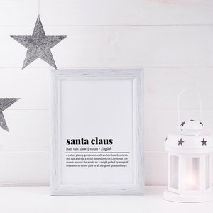 Santa Claus Definition Print, Christmas Wall Decor, Christmas Wall Art ...