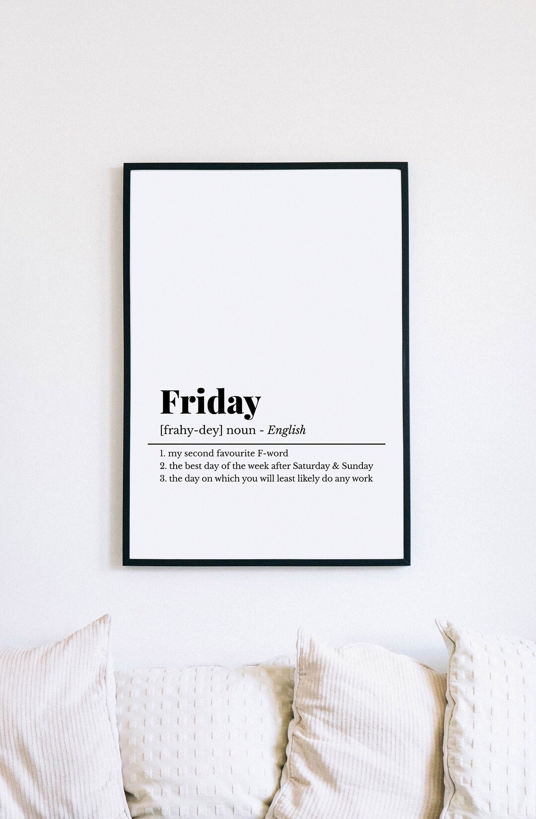 Funny Office Poster, Friday Definition Print, Office Wall Art, Home ...