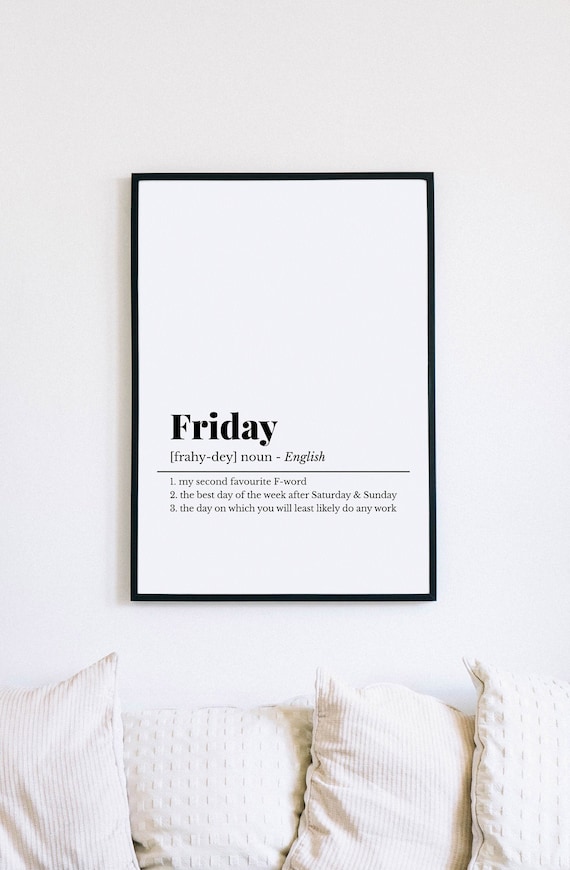 Funny Office Poster Friday Definition Print Office Wall Art - Etsy