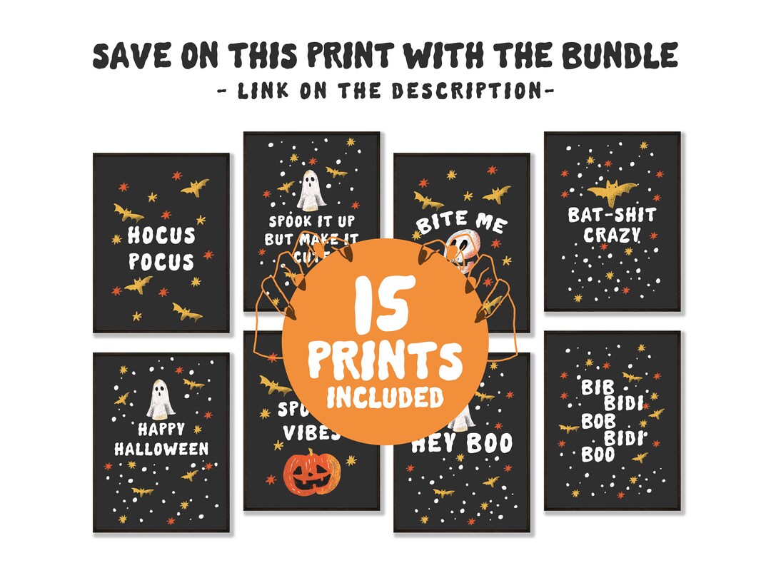 Halloween Bundle, 15 Halloween Printables, Halloween Decor, Halloween ...
