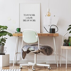 Cubicle Decor Team Work Makes the Dream Work Printable Wall - Etsy