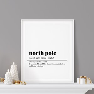North Pole Definition Printable, North Pole Poster, North Pole Wall Art ...