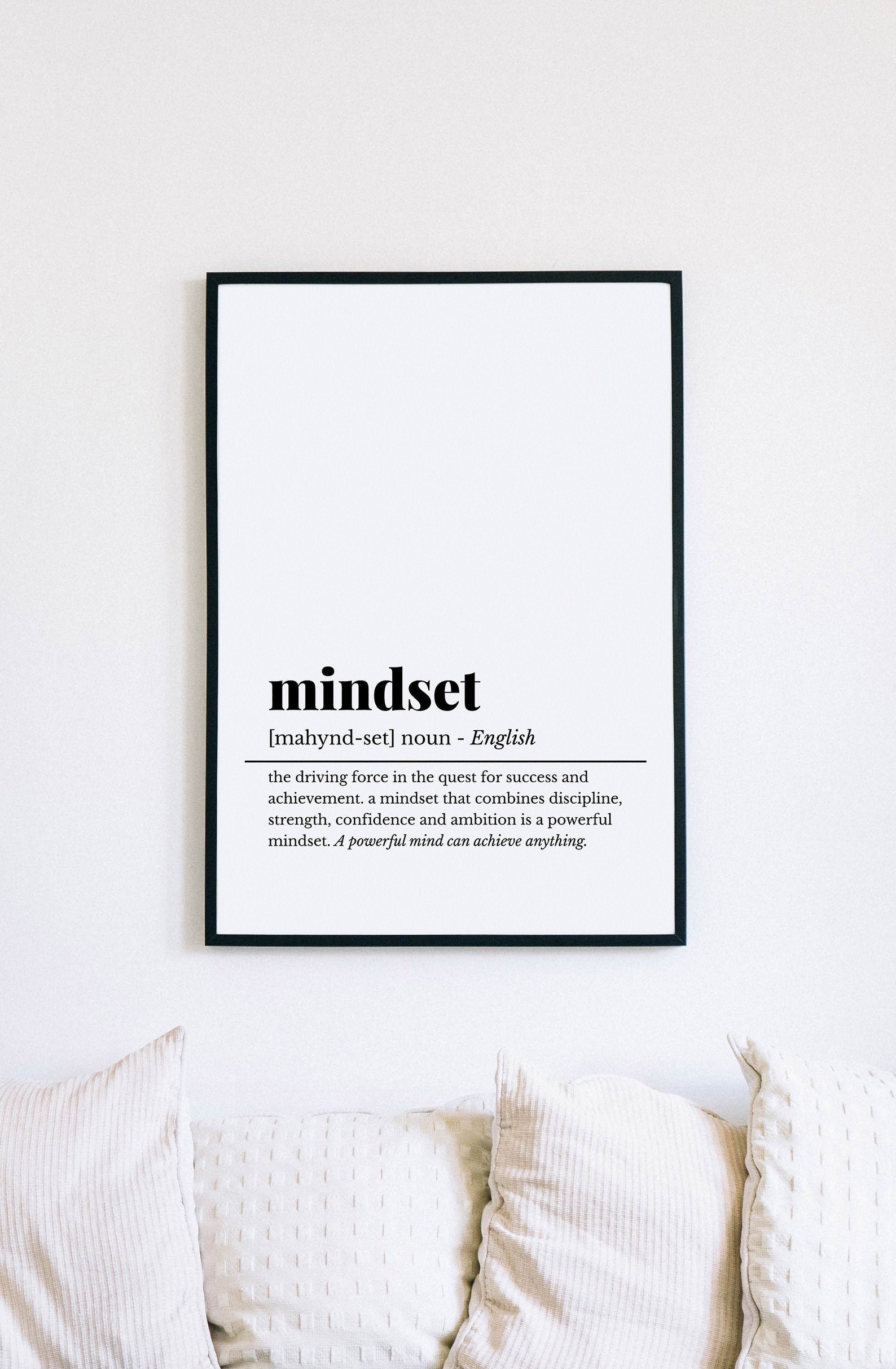 Mindset Definition, Office Wall Art, Home Office Prints, Motivational ...