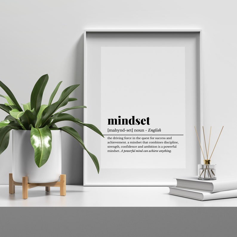 Mindset Definition, Office Wall Art, Home Office Prints, Motivational ...