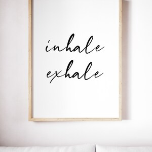 Inhale Exhale Print, Wall Art, Inhale Exhale, Printable Quote, Yoga ...