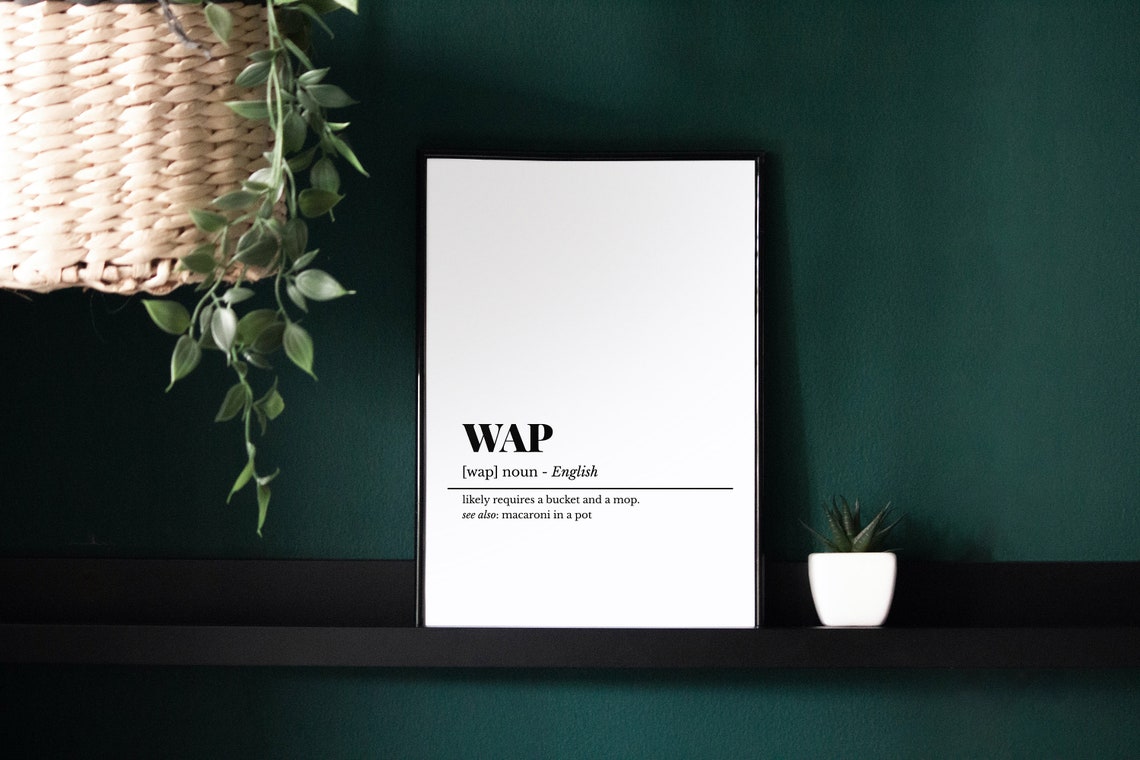 WAP Definition Print, Wap Art Print, Funny Home Decor, Wap Wall Art ...