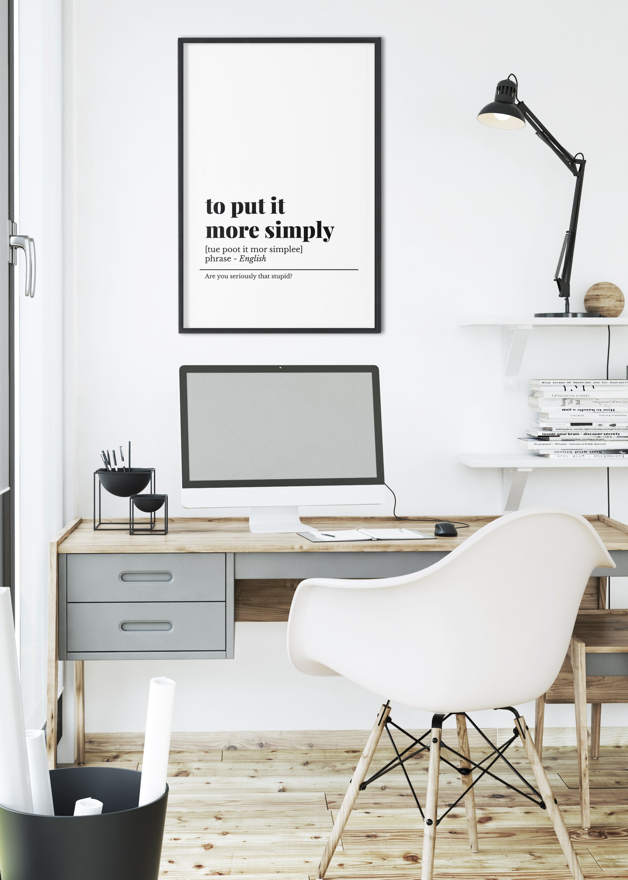 Funny home office poster To put it more Simply Definition | Etsy