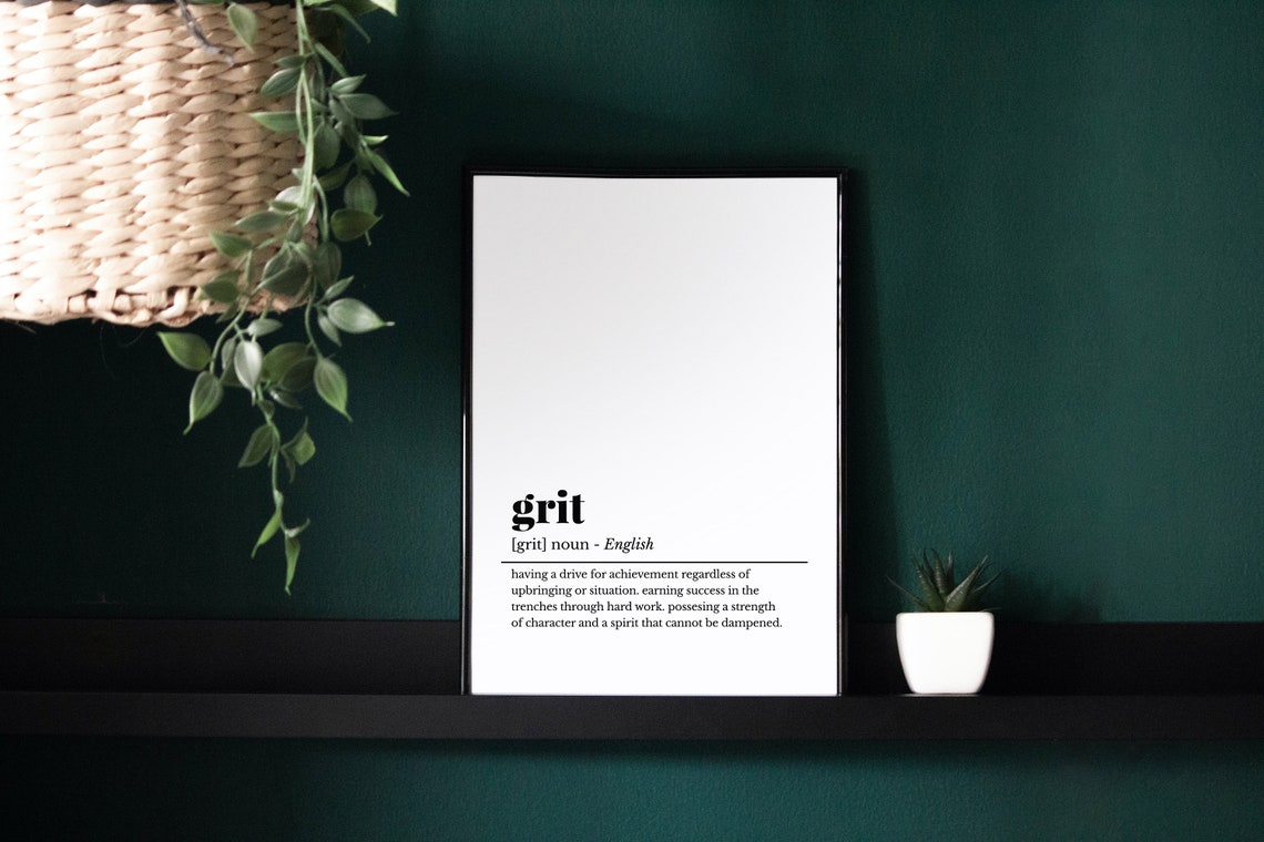 Grit Definition Printable Wall Art Grit Print Grit Poster | Etsy