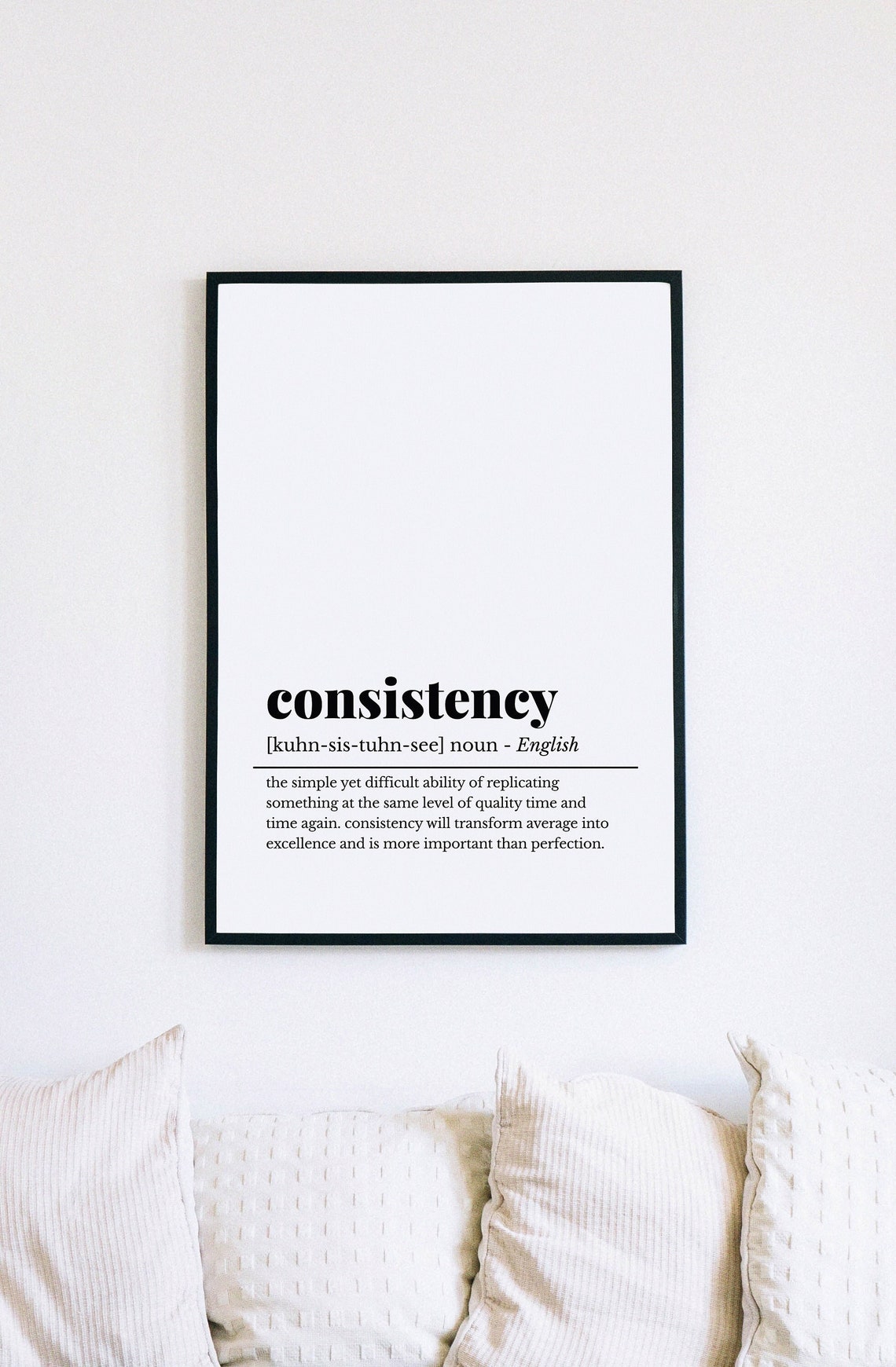 Motivational Poster, Consistency Definition Print, Office Wall Art ...
