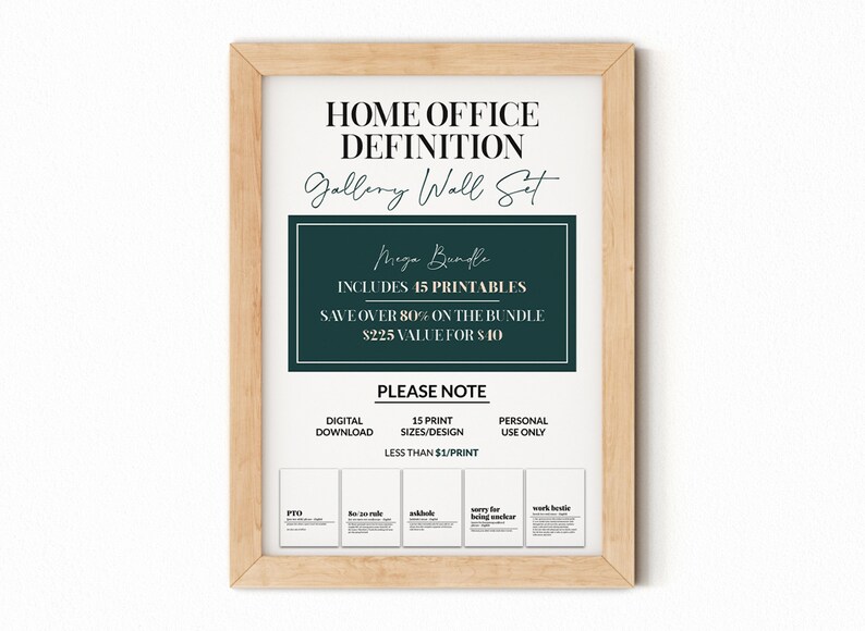 Office Wall Art Set, 40+ Printables, Home Office Decor, Work From Home ...