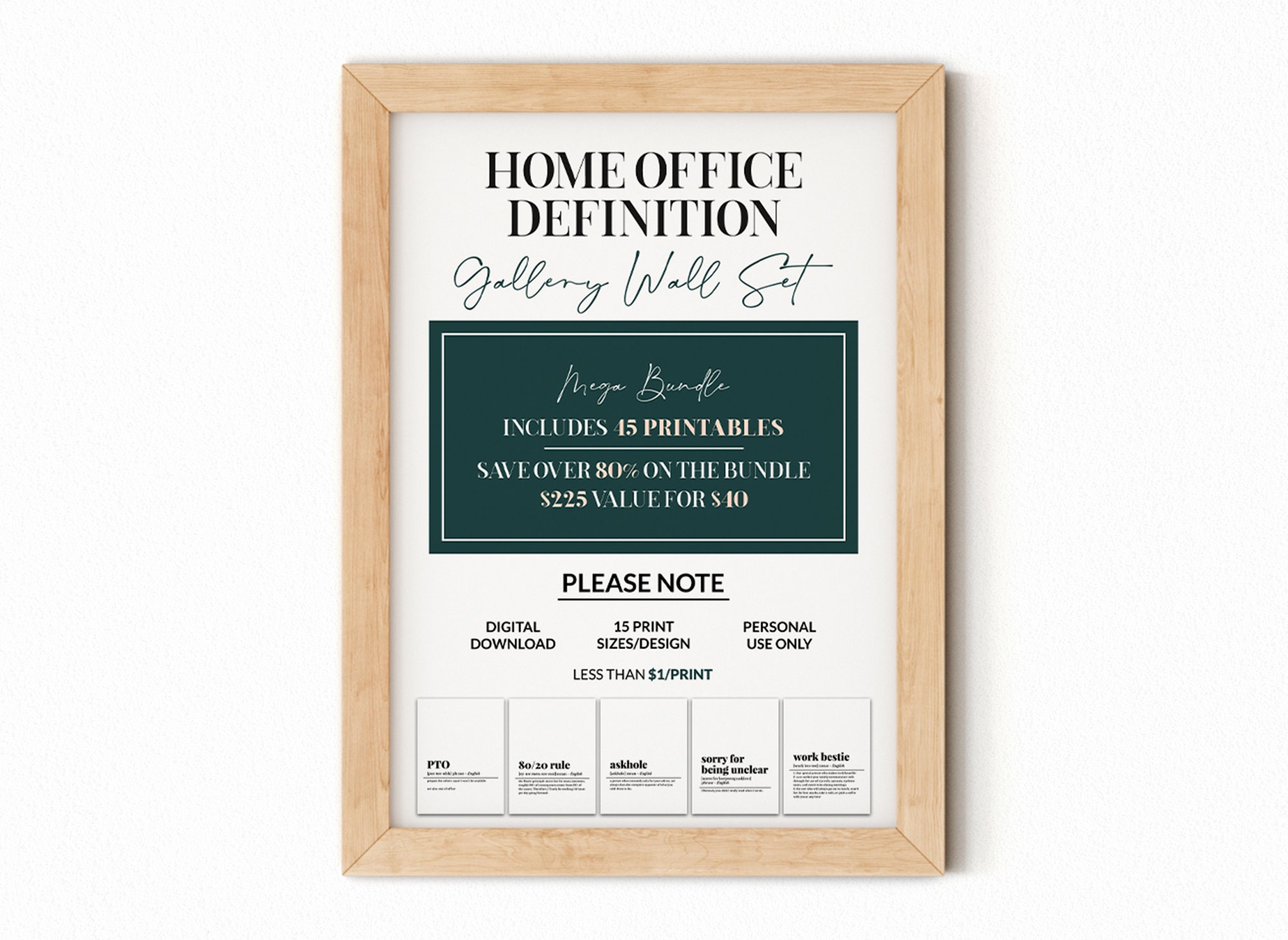 Office Wall Art Set 40 Printables Home Office Decor Work | Etsy