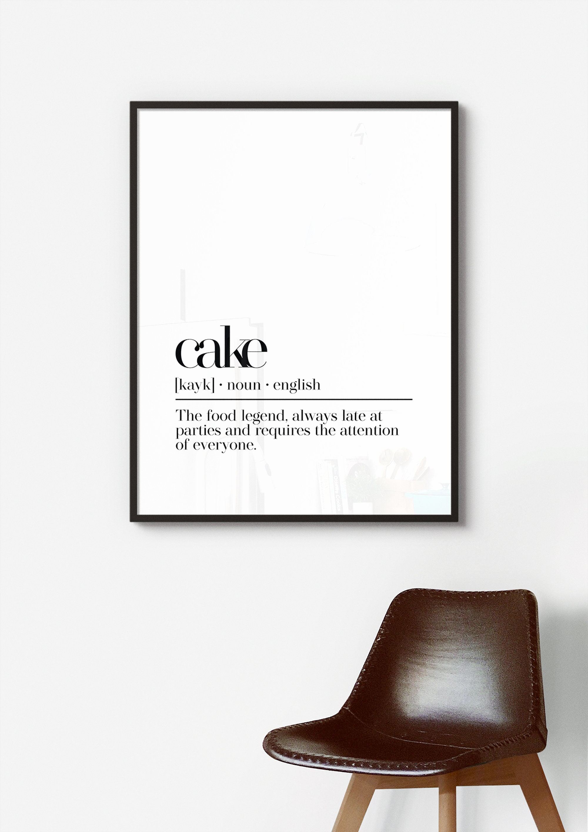 Funny Cake Poster, Cake Printable Wall Art, Kitchen Wall Decor, Cake ...