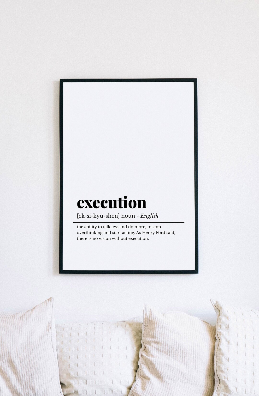 Execution Definition, Modern Office Decor, Office Wall Art, Home Office ...
