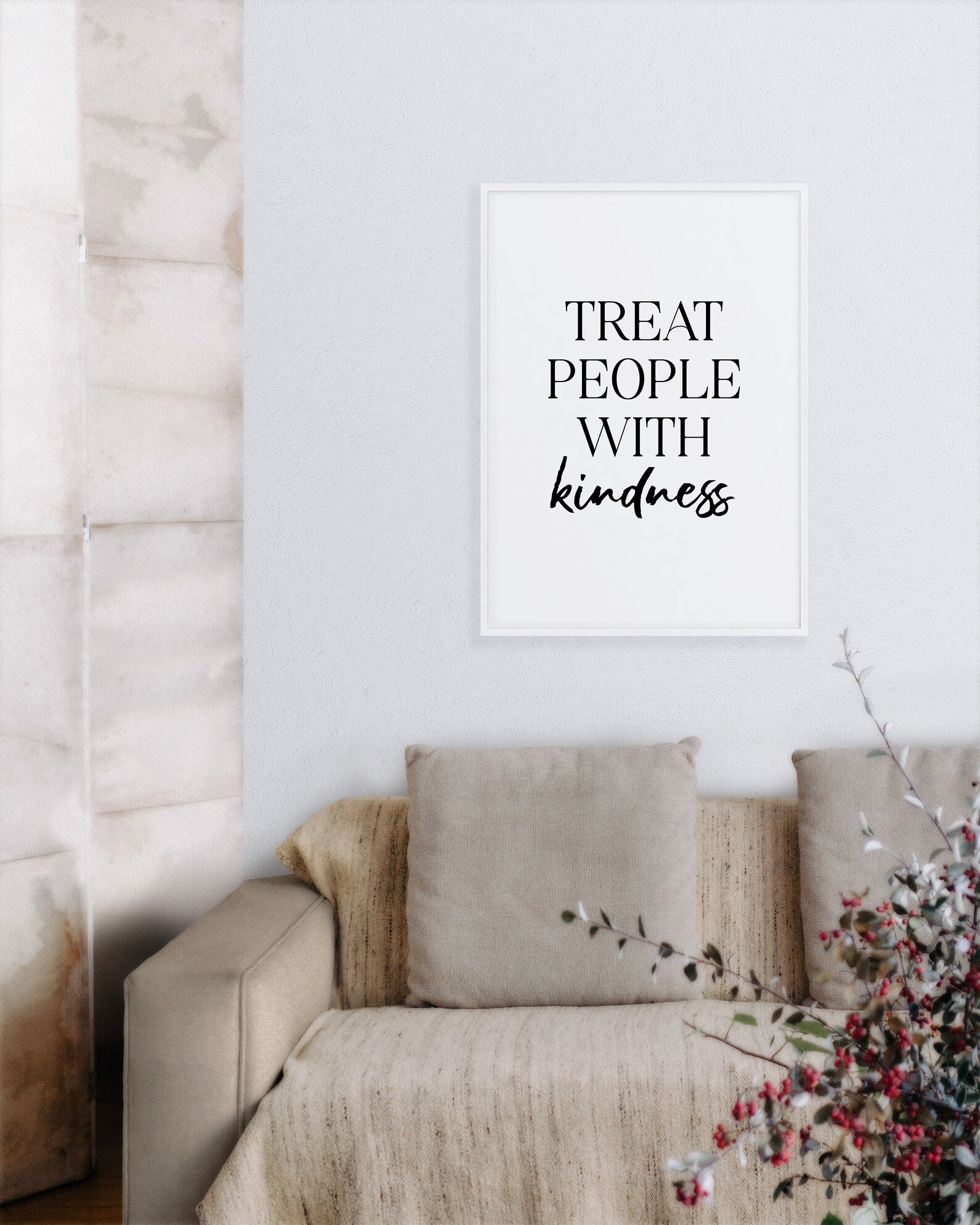 Motivational Poster, Treat People With Kindness, Home Office Decor ...