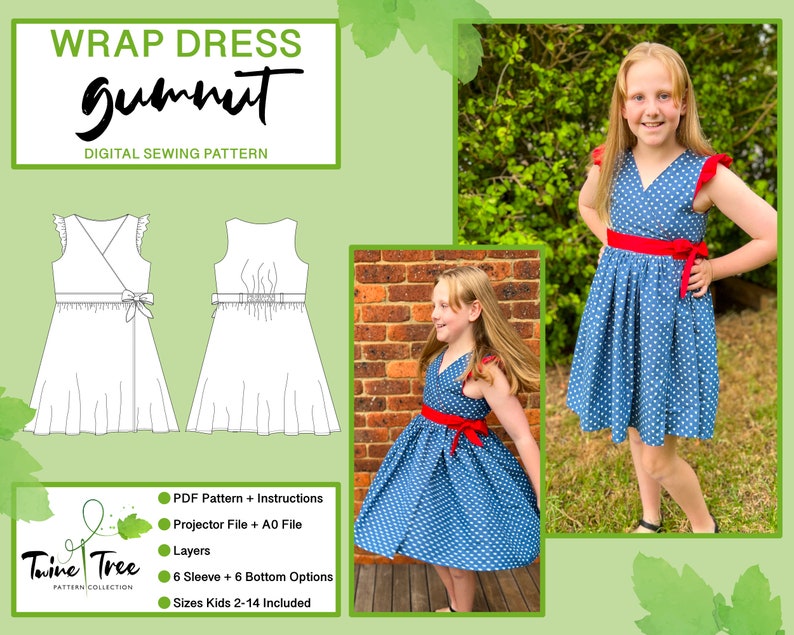 Wrap Romper & Dress PDF Sewing Pattern Kids Sizes 2-14 - Etsy
