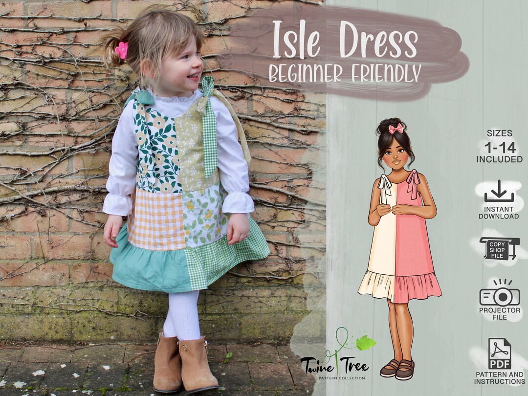 Easy Kids Dress Sewing Pattern Size 1 - 14 PDF - Etsy