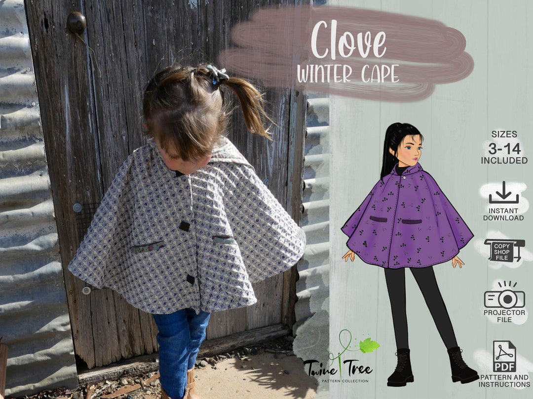 Kids Size 1-14 Cape PDF Sewing Pattern - Etsy