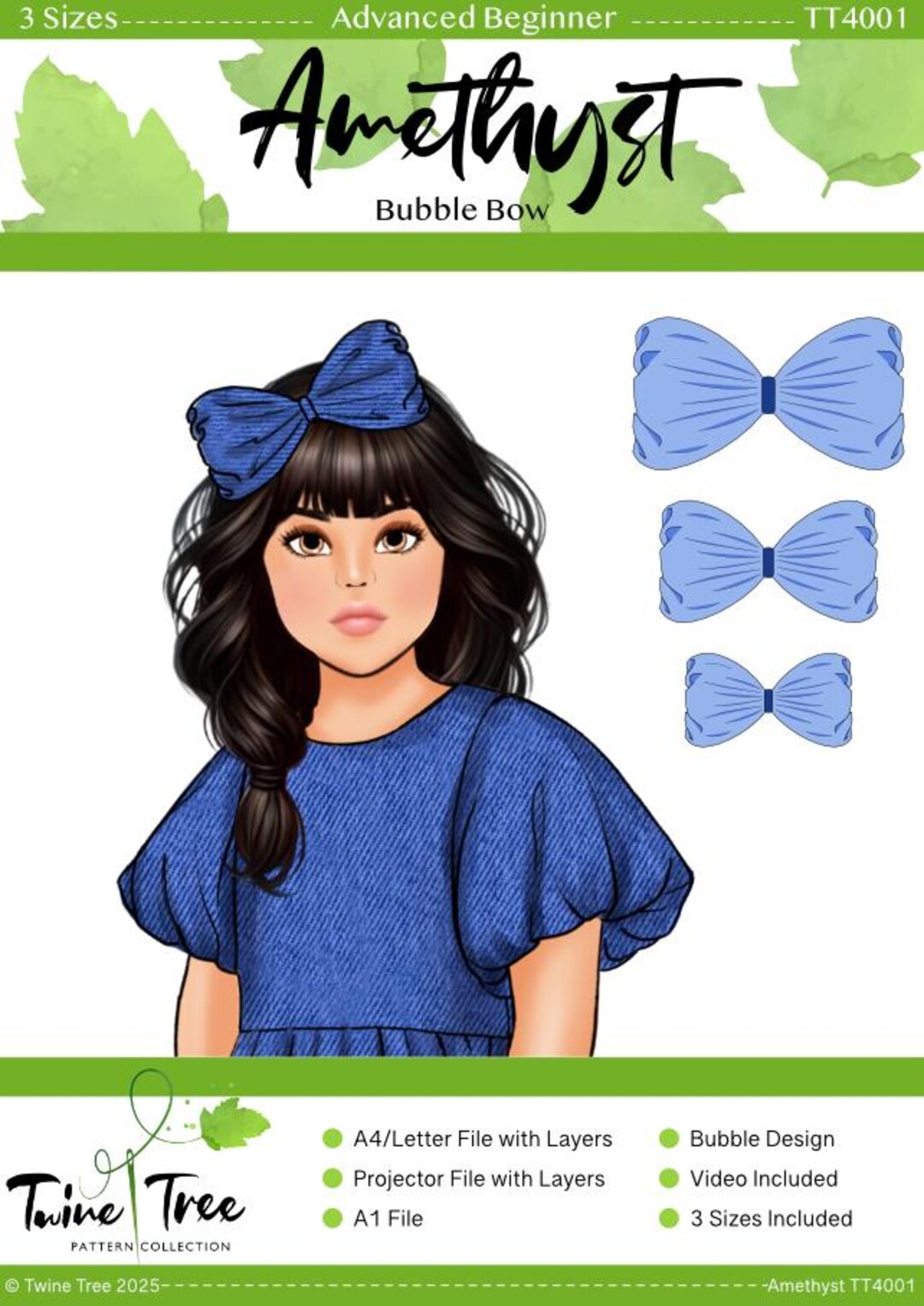 Bubble Bow PDF Sewing Pattern - 3 Sizes Included - Etsy
