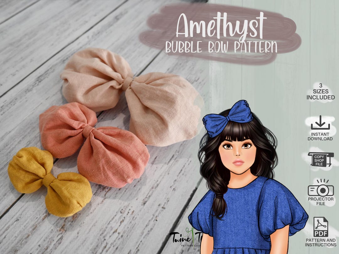 Bubble Bow PDF Sewing Pattern - 3 Sizes Included - Etsy
