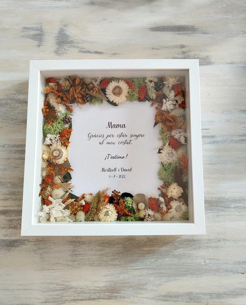 Dried Flower Box Frame/ Custom Frame Thankful Gift Dried Flowers/4th ...