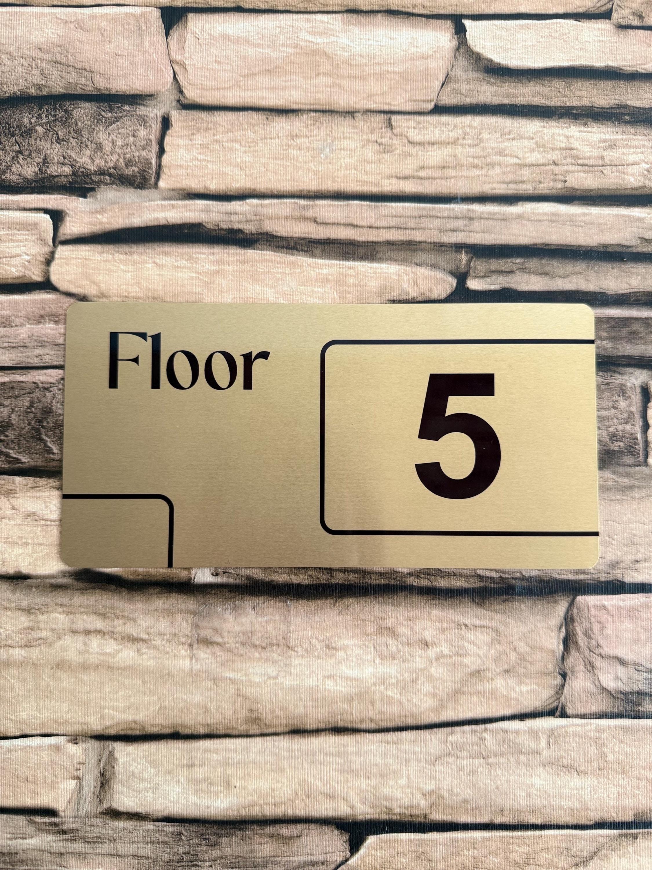 Modern Gold Elevator Floor Number Sign | Aluminum Hotel Apartment ...