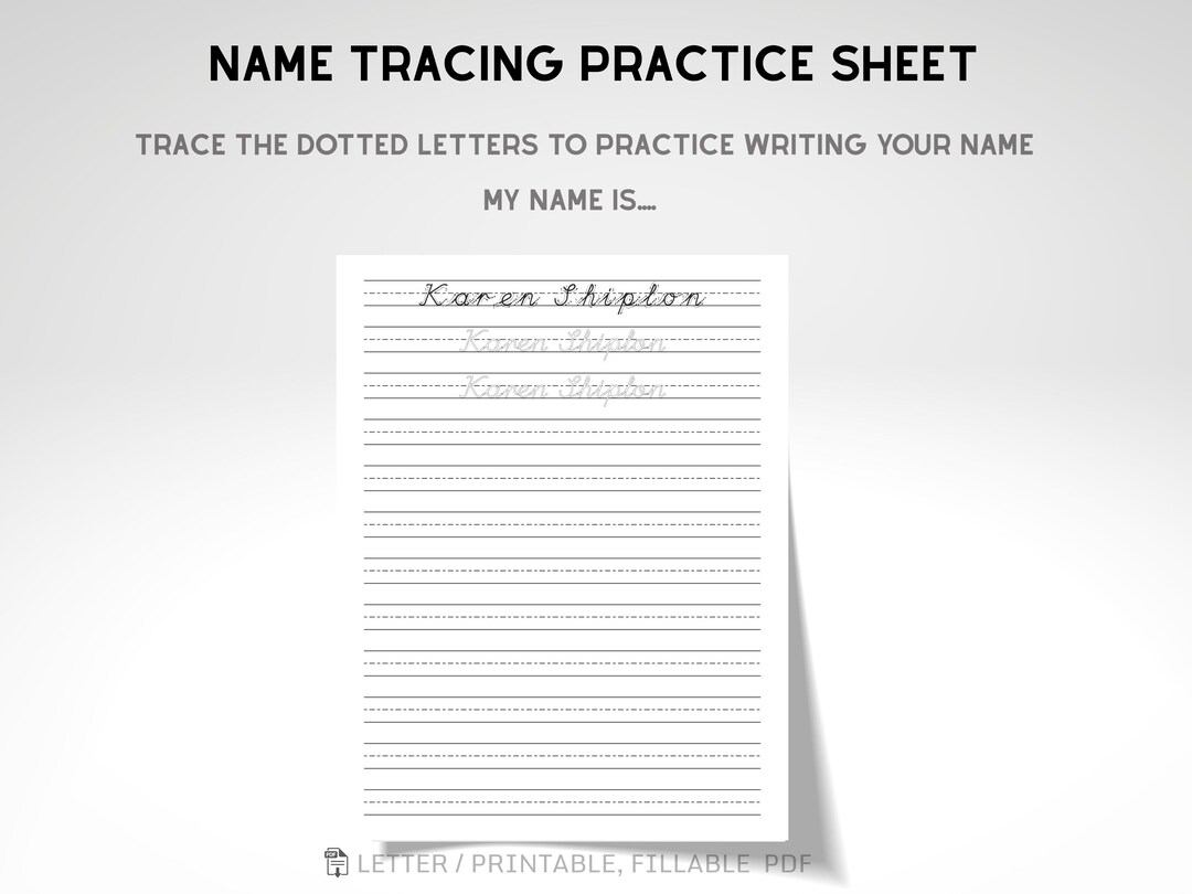 Custom Name Tracing Worksheet | Handwriting Practice Printable (US ...