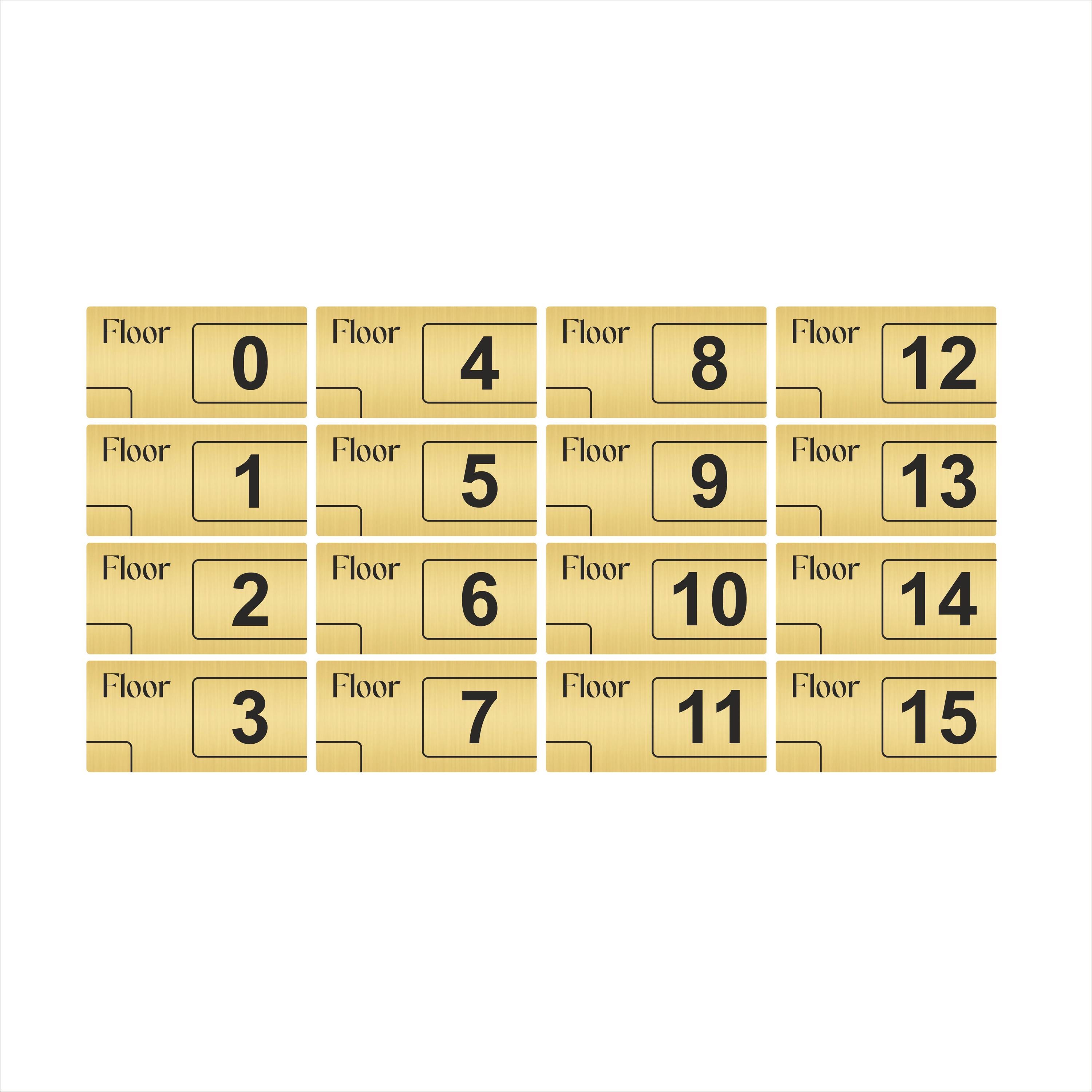 Modern Gold Elevator Floor Number Sign | Aluminum Hotel Apartment ...