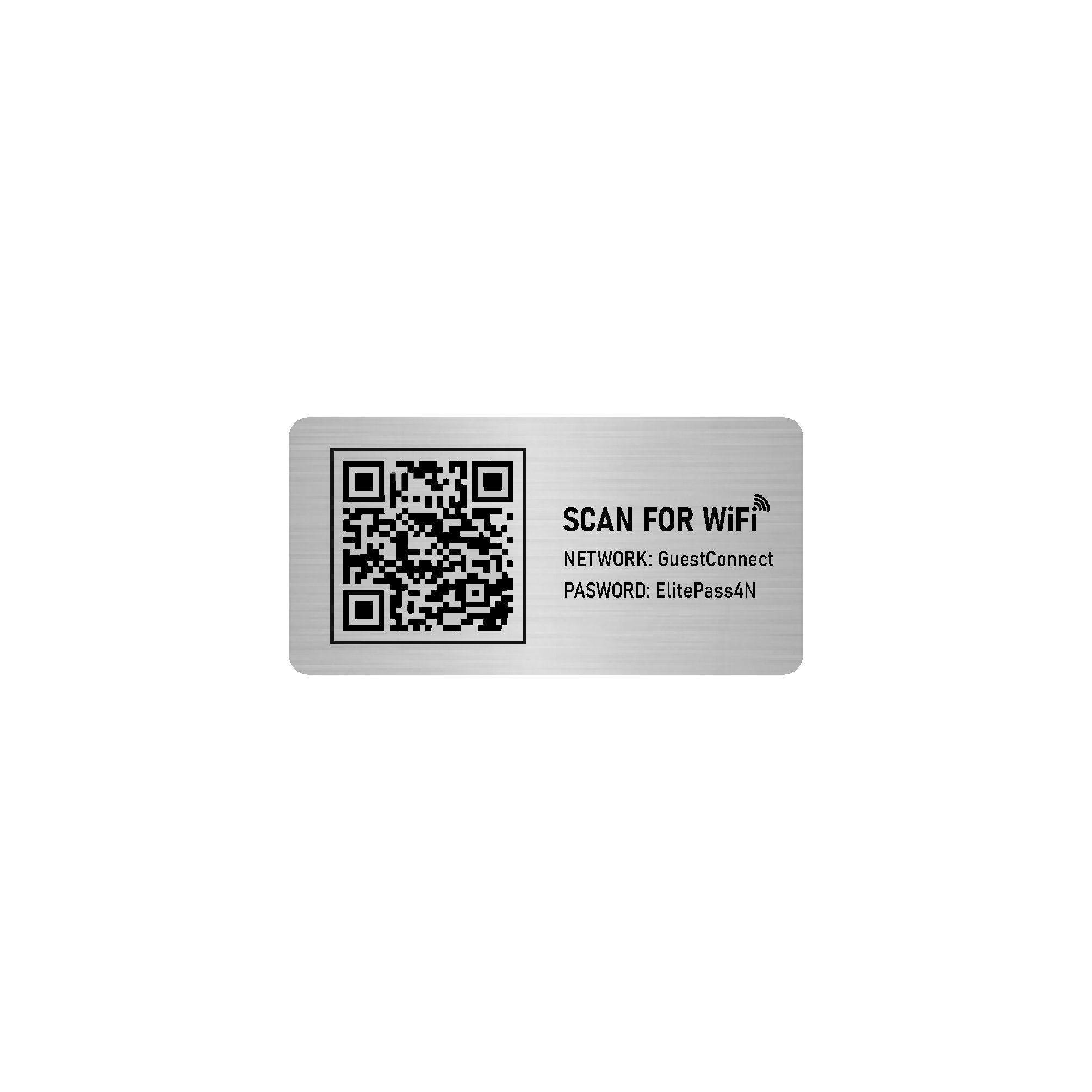Custom Metal Wifi Sign With QR Code | Brushed Aluminum Access Card - Etsy
