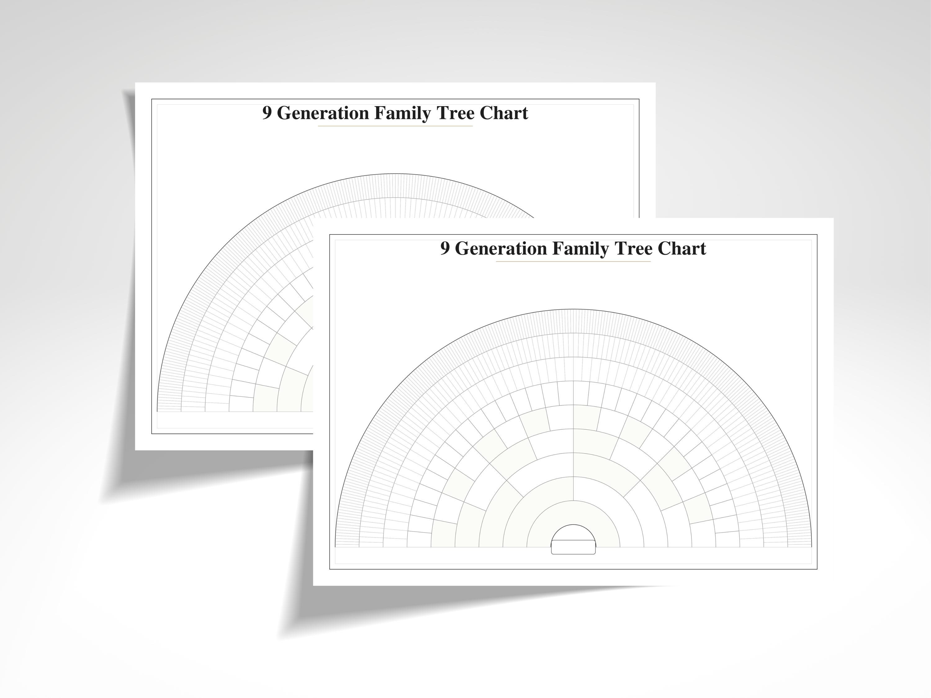 9 Generation Family Tree Chart Printable, Fillable PDF Family Tree ...