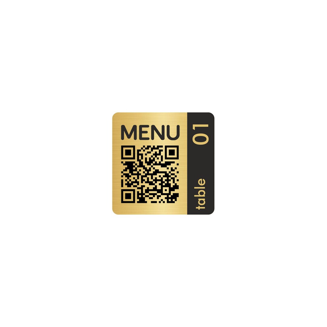 Customizable Aluminum QR Code Table Sign | Restaurant Table Numbers ...