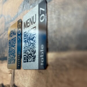 Customizable Aluminum QR Code Table Sign: Restaurant Menu Display ...