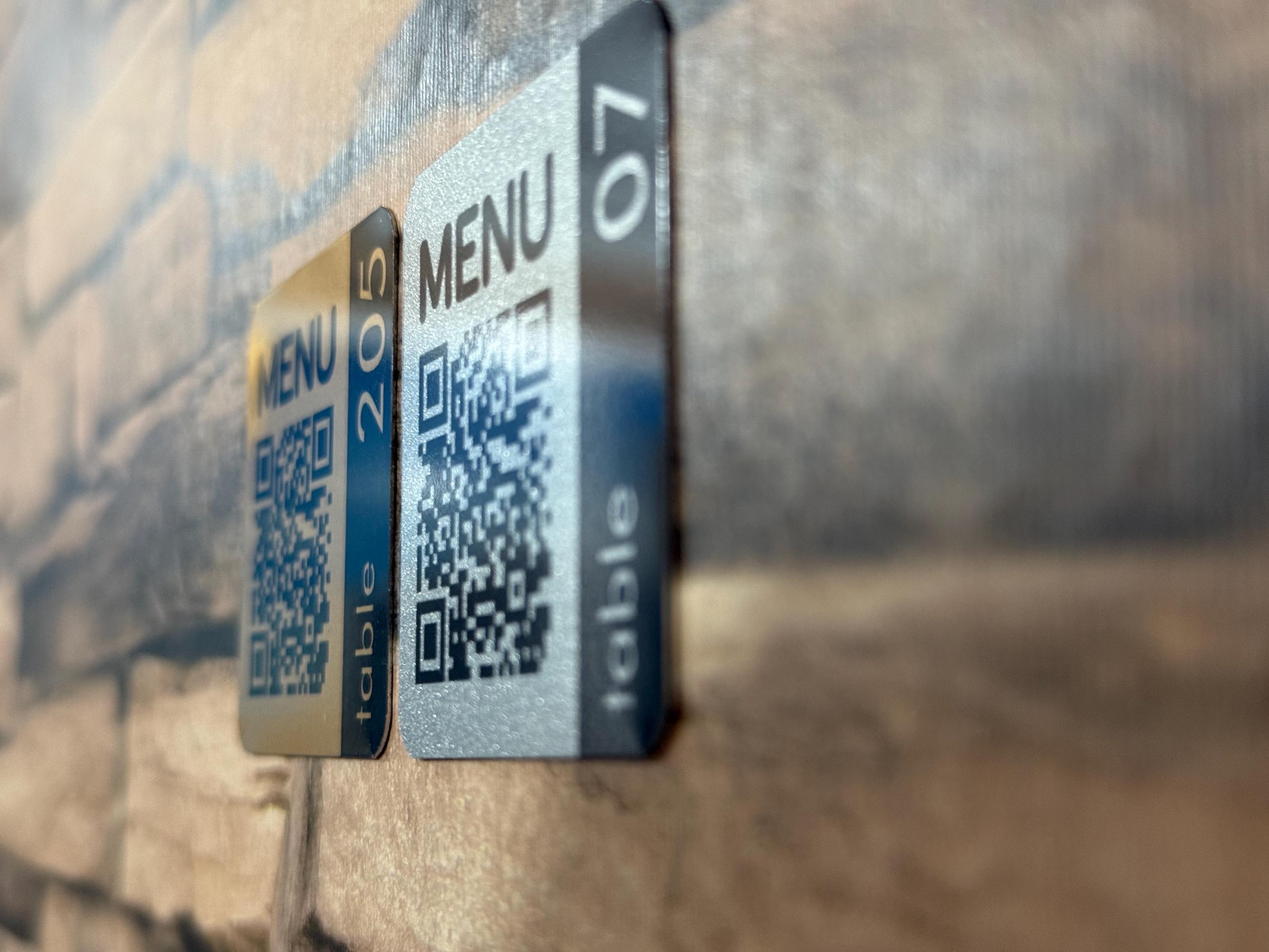 Customizable Aluminum QR Code Table Sign | Restaurant Table Numbers ...