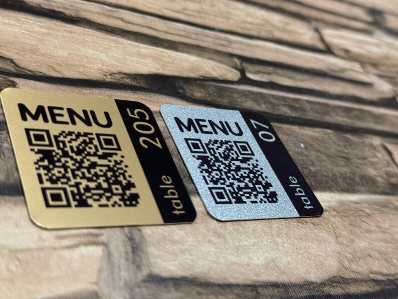 Customizable Aluminum QR Code Table Sign | Restaurant Table Numbers ...