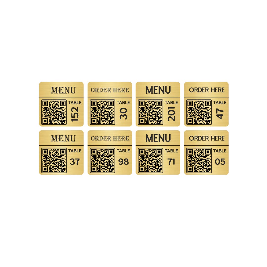 Customizable QR Code Sign: Aluminum Restaurant Table Menu (10 Pieces ...