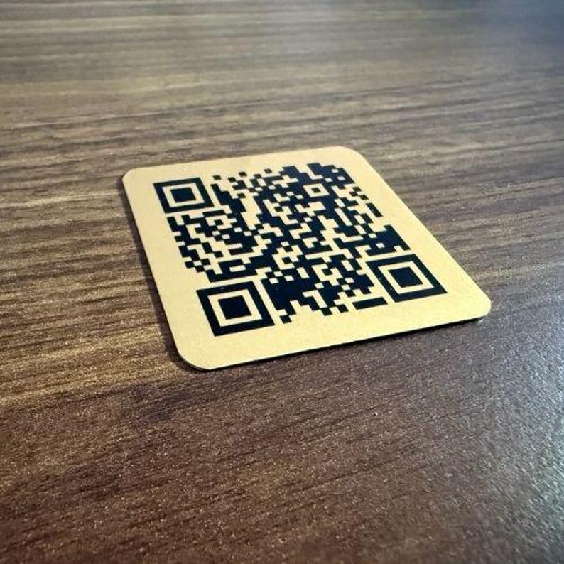 Customizable Aluminum QR Code Table Sign - Perfect for Events, Weddings ...