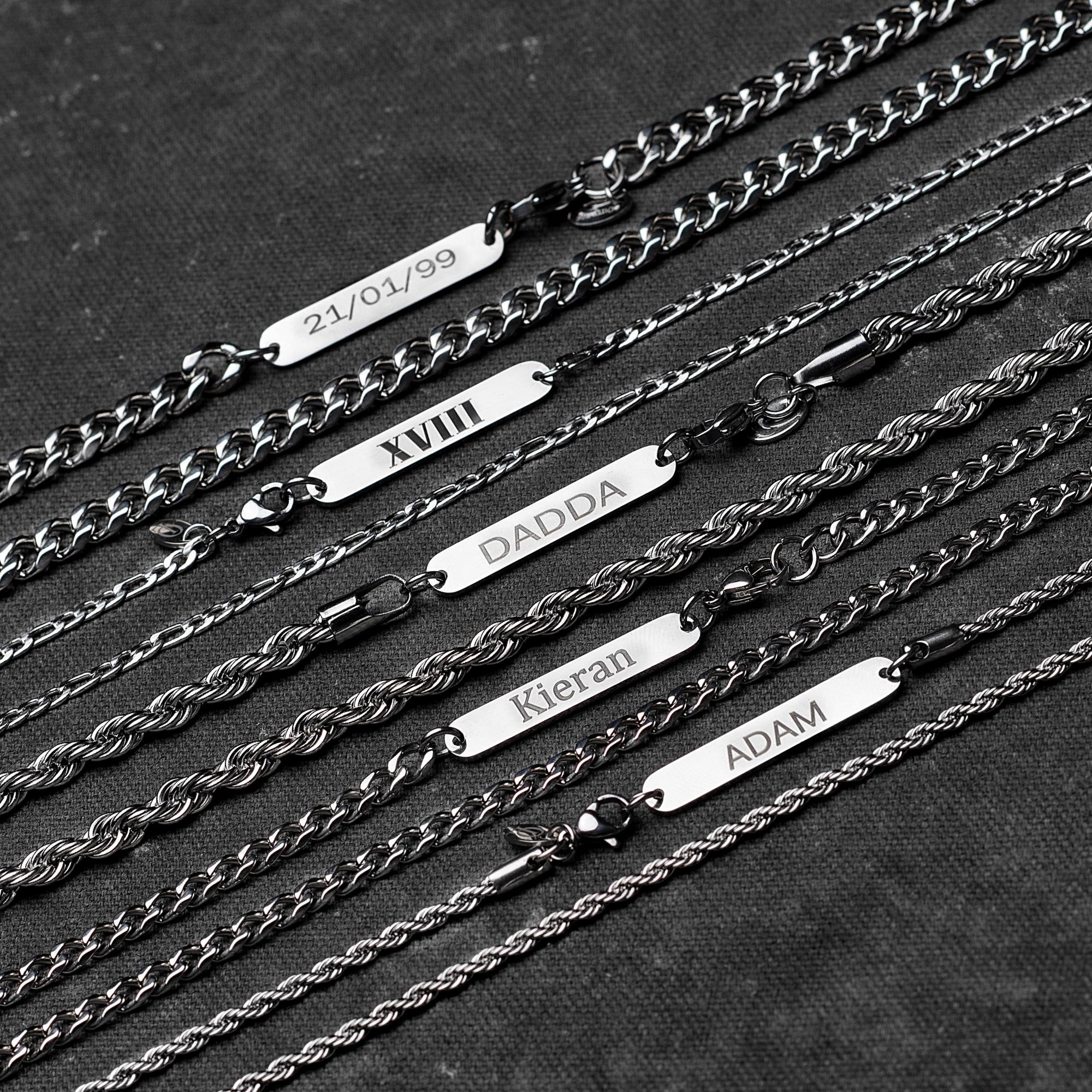 Silver Rope Chain Necklace 3mm Mens Chain Silver Link Chain, Thin ...