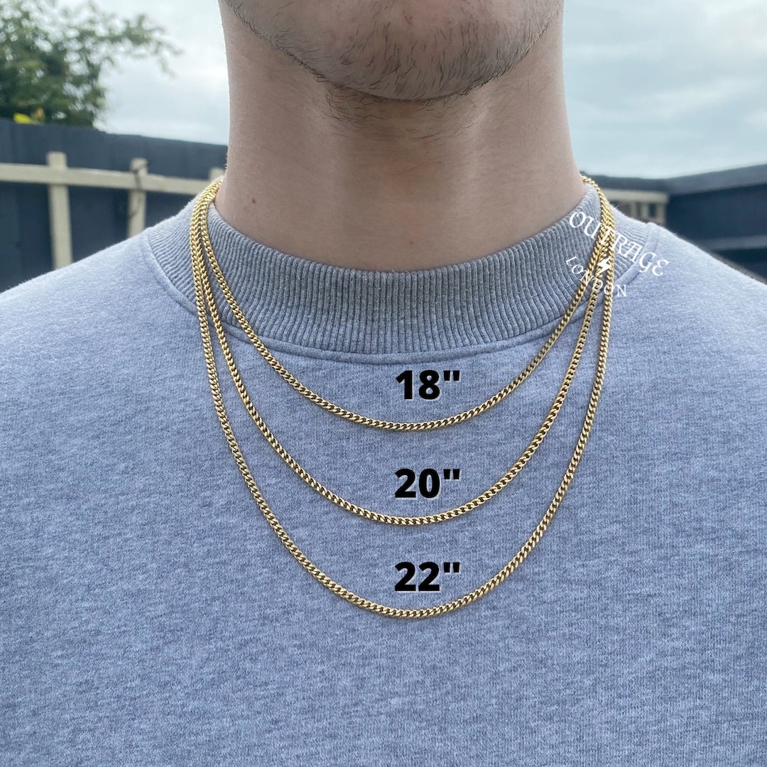 Mens Chain Gold 3mm Curb Chain Necklace Gold Chains for Men Customisable 18k Gold Chains 3mm Curb Chain 18 20 22 Gifts Etsy