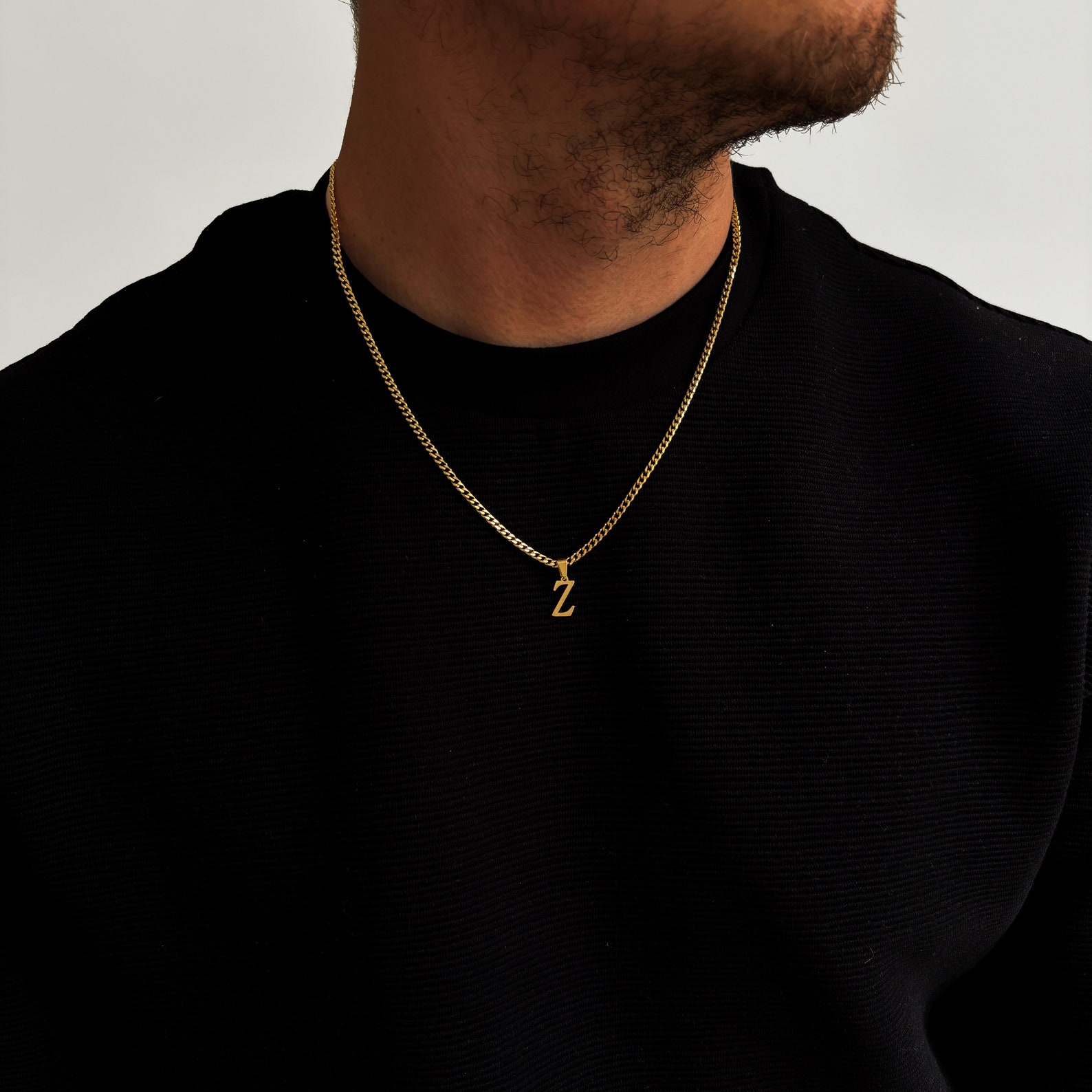 Custom Letter Chain Necklace for Mens and Woman, 18k Gold Personalised ...