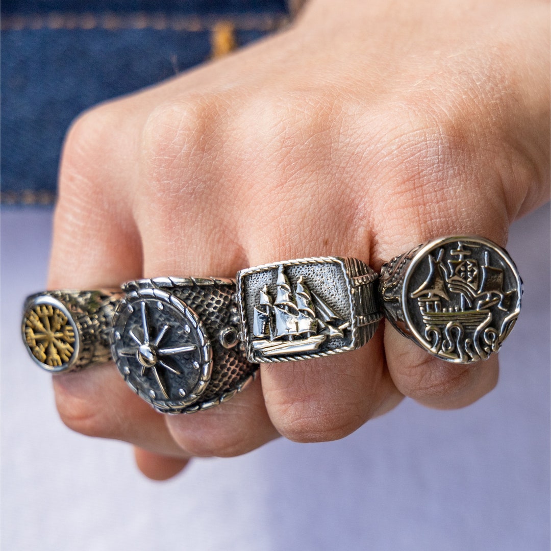 Viking Steel Sailors Rings Silver Man Womans Ring Style Ring Unique ...