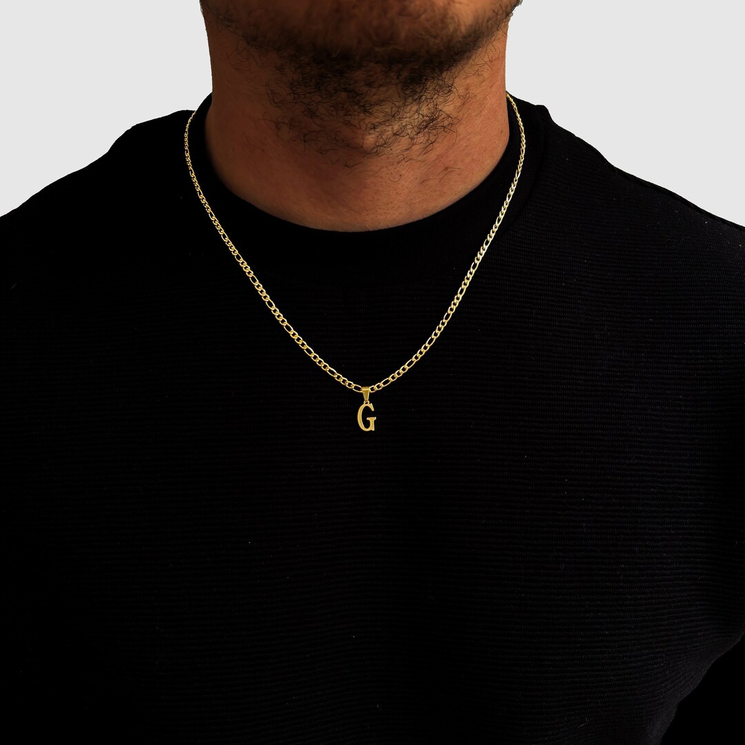 Custom Letter Chain Necklace for Mens and Woman, 18k Gold Personalised ...