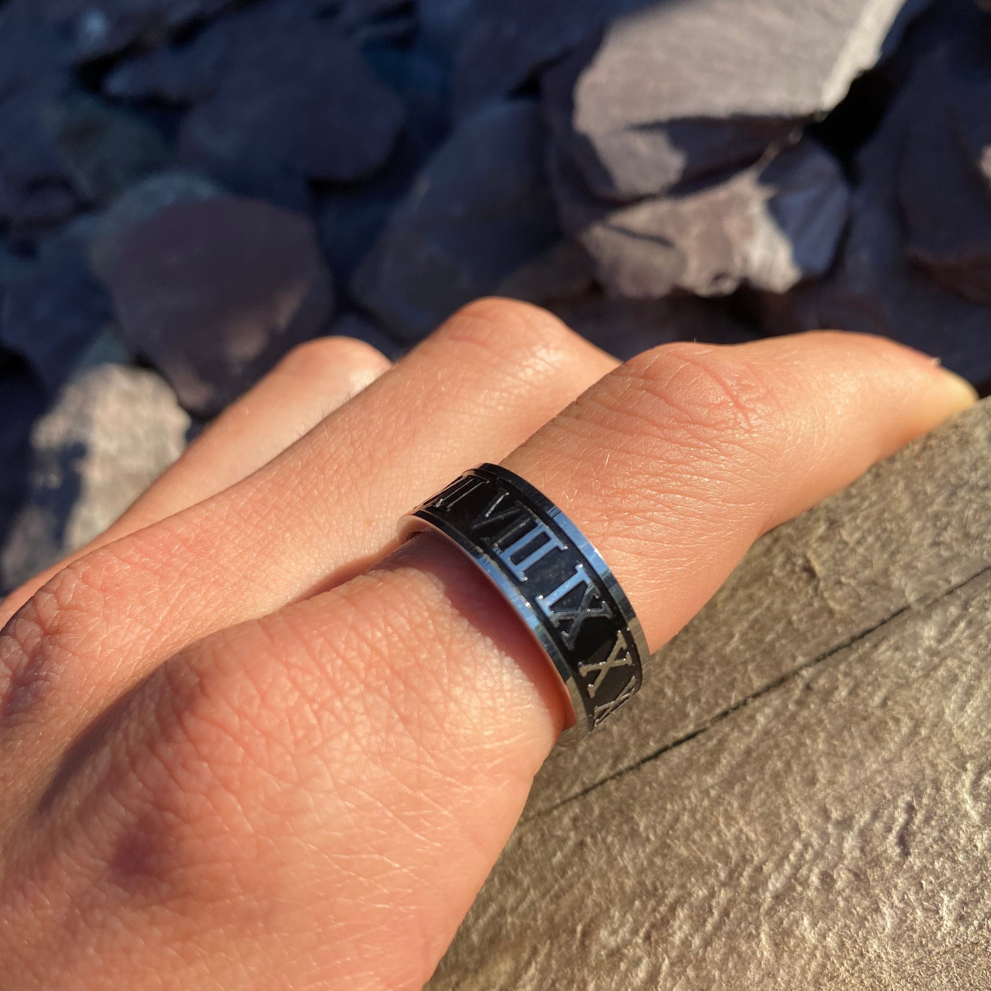 Roman Numerals Band Ring Numerals Band Ring Mens and | Etsy