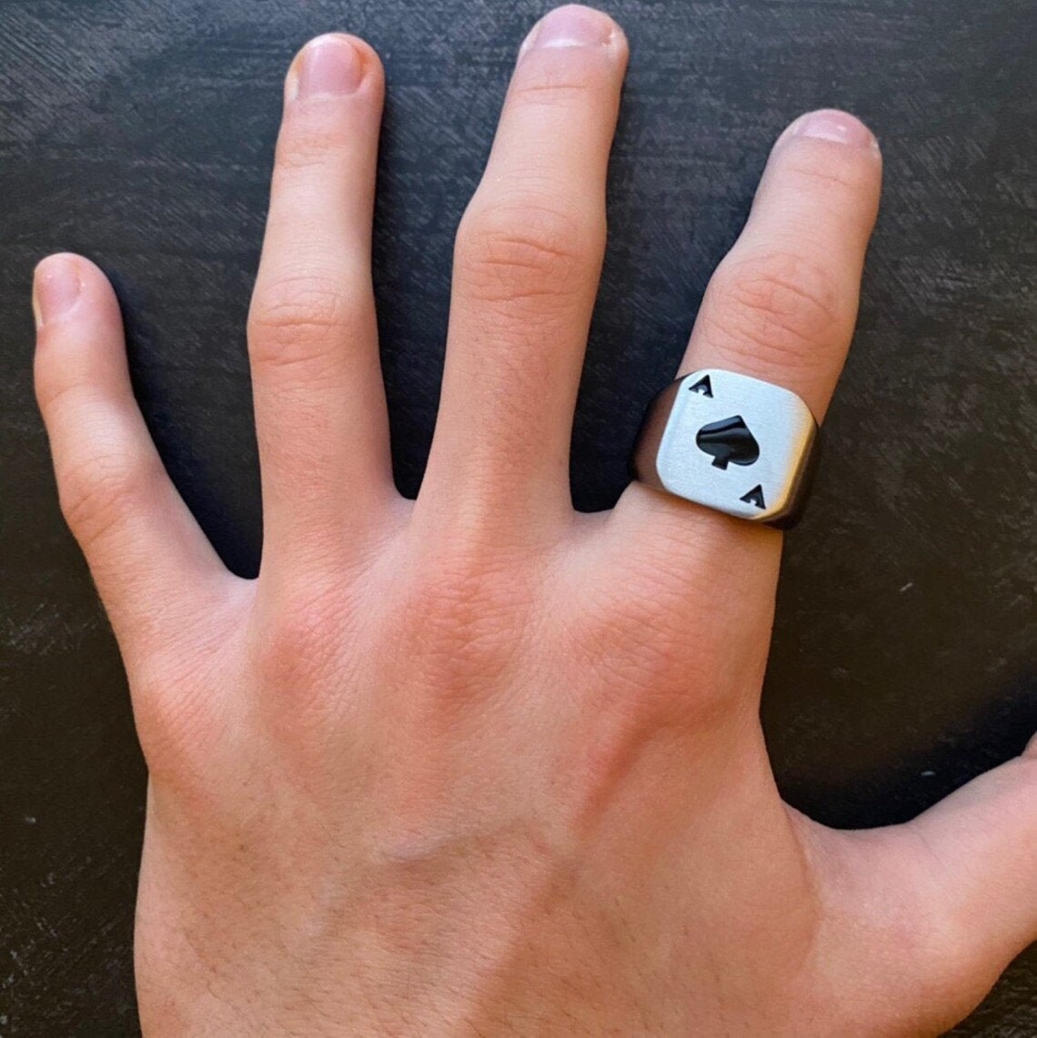 Ace Signet Ring Men Woman Ring Style Ring Unique Mens Unisex | Etsy